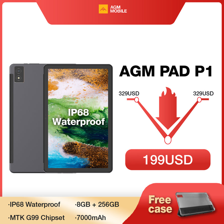 AGM PAD P1 | 4G LTE Waterproof Tablet | Powerful Chipset | Lightweight