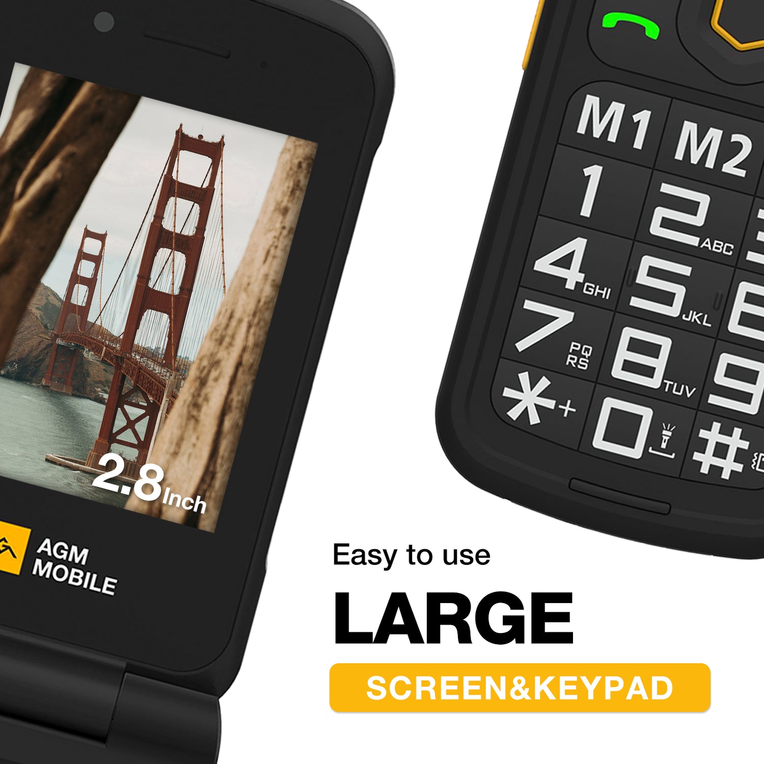 AGM M8 FLIP Security+ | Rugged Flip Phone | Secure Data | Reduced vuln